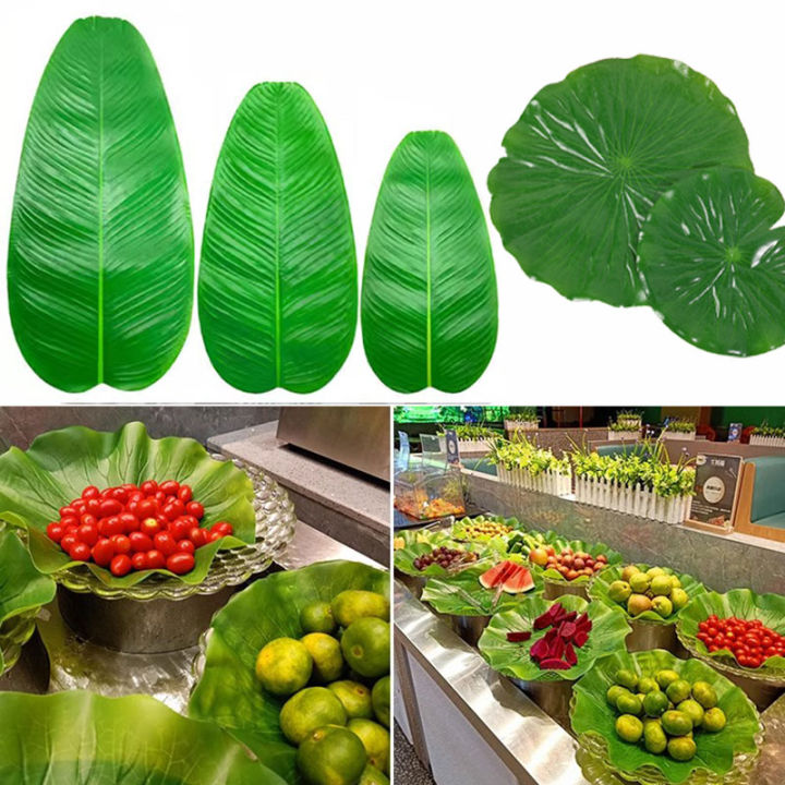 YESPERY Artificial Banana Leaves Table Decoration Waterproof Tree ...
