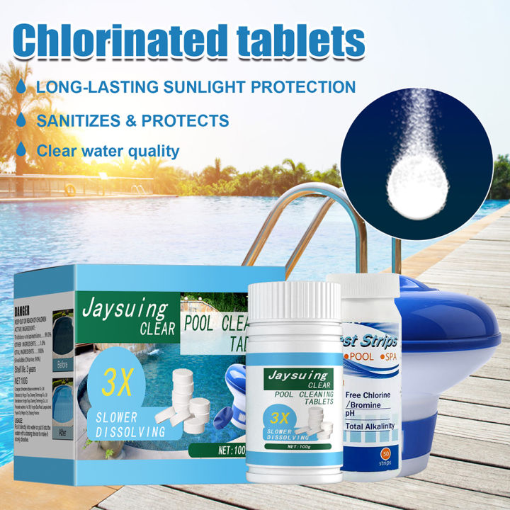 50g Chlorine Dispenser Applicator Pool Cleaning Effervescent Tablets ...