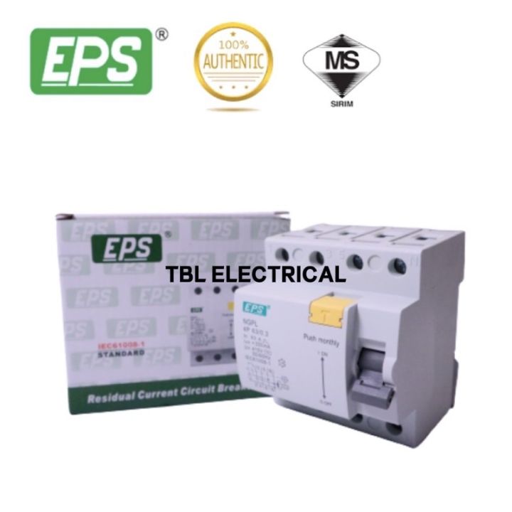 š„READY STOCKš„EPS 4 POLE ELCB / RCCB 20A 25A 40A 63A 100A 10MA 30MA ... š„READY STOCKš„EPS 4 POLE ELCB / RCCB 20A 25A 40A 63A 100A 10MA 30MA ...