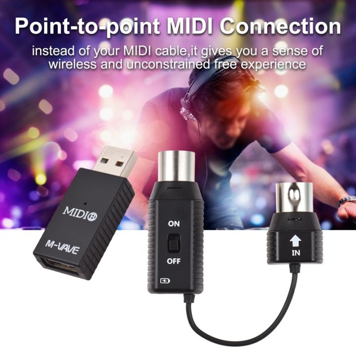 M-VAVE MS1 Mini Wireless Transmission System MIDI System MIDI Wireless ...