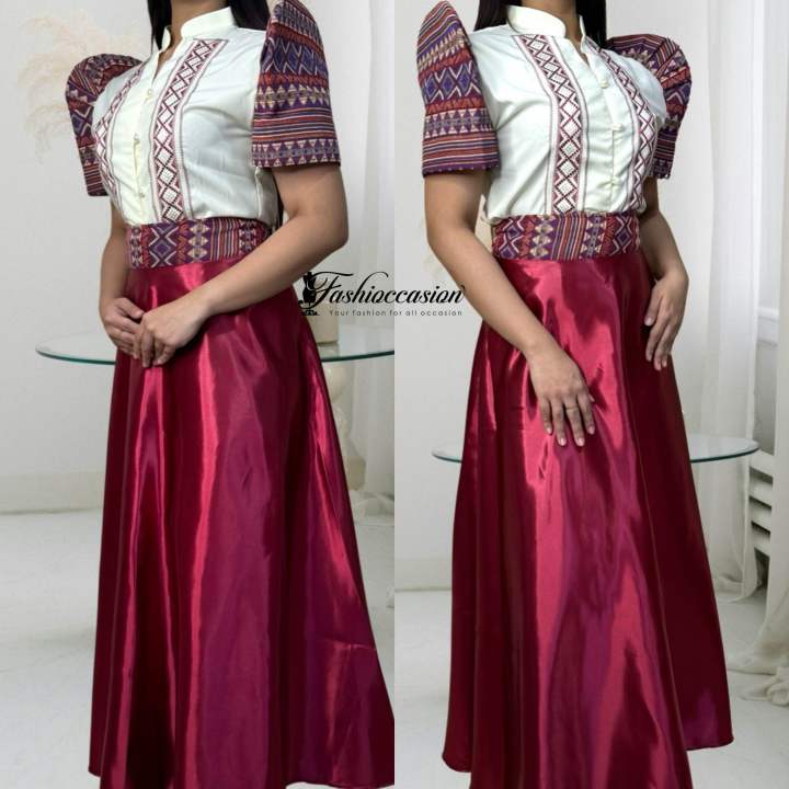 Modern Filipiniana MC Ethnic Blouse Hugo with Terno Palda | Lazada PH