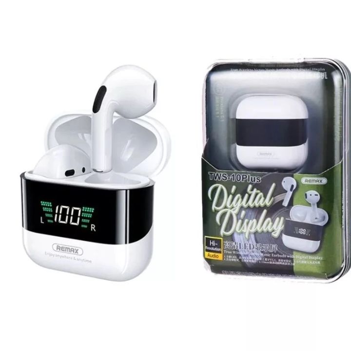 REMAX TWS 10 PLUS Rechargeble Bluetooth Headphone True Wireless Stereo Music | Lazada