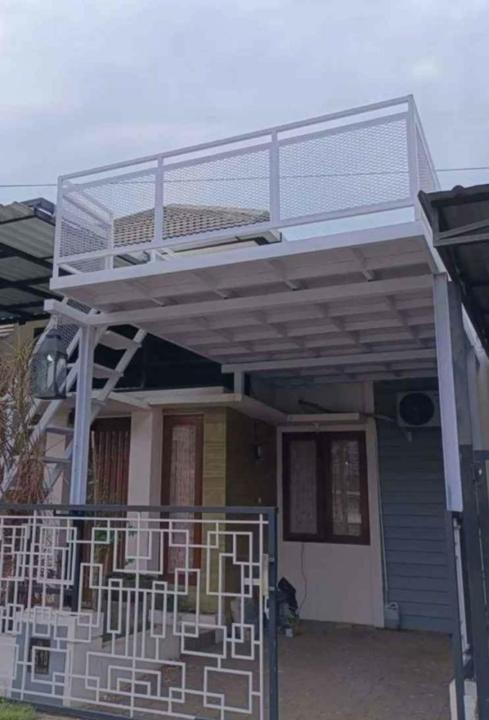 kanopi balkon 2 lantai bahan bsi unp flat dan besi holo | Lazada Indonesia
