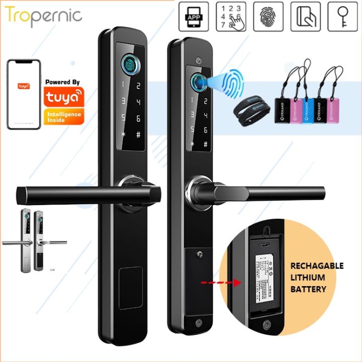 Tuya WiFi Smart Door Lock Double Sided Fingerprint Password Outdoor Waterproof Electronic Lock ...