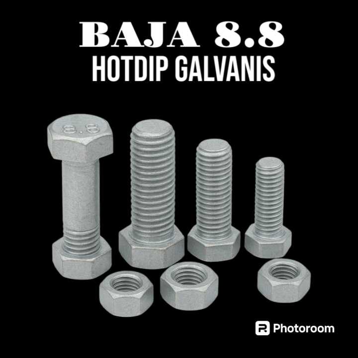Baut M20 x 95 mm Baja 8.8 Hotdip Galvanis + Mur & Ring | Anti Karat ...