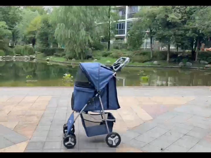 Folding Pet Stroller For Small and Medium Dogs and Cats Pet Buggy, 4 ...