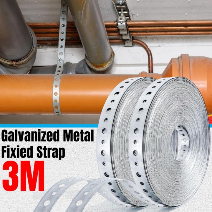 1/3 Roll Galvanized Metal Pipe Straps Bendable Pipe Hanger Straps ...