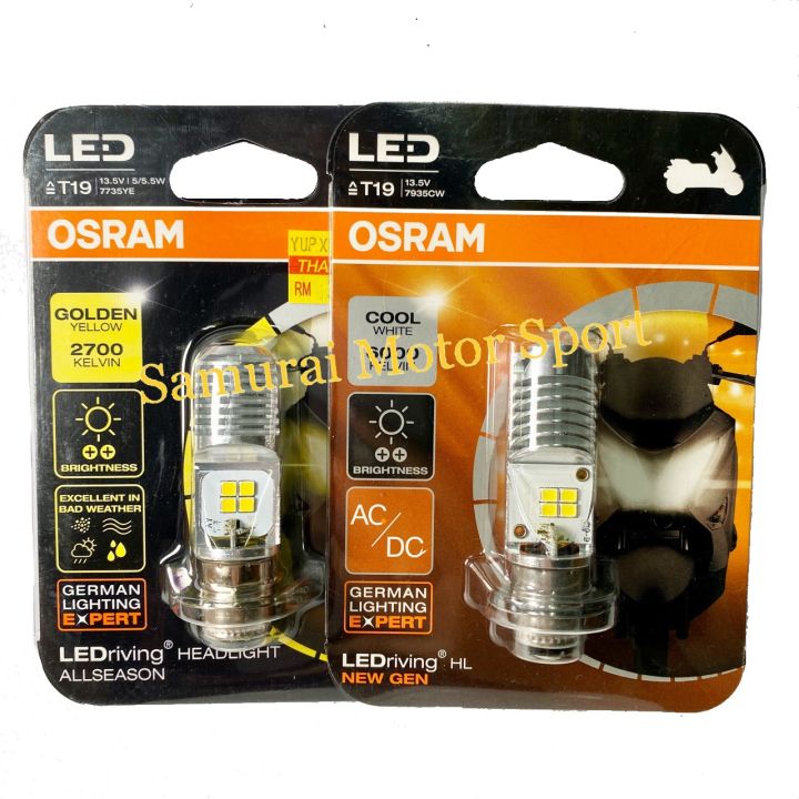 Mentol Depan Led Putih & Kuning Osram T19 Untuk Semua Jenis Motor Model T19(Ac/Dc) 100% Original ...