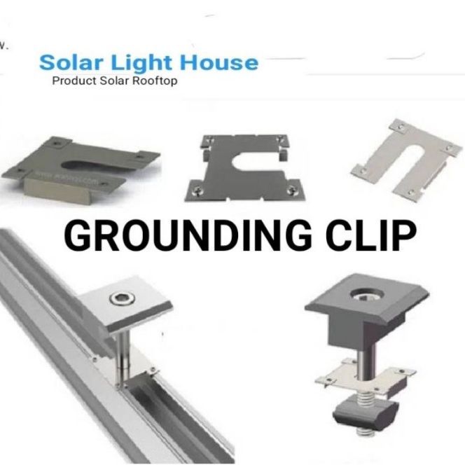 GROUNDING CLIP ( แพ็ค10 -20 ชิ้น ) แผ่นกราวน์สแตนเลส SOLAR CELL ...