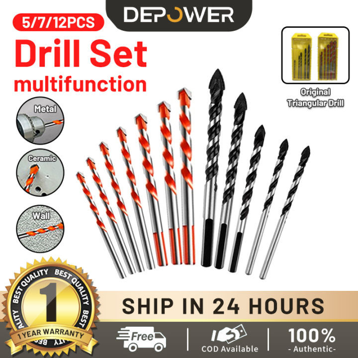 【LOCAL STOCK】12pcs Ultimate Drill Bits Multi-Material Triangle Drill ...
