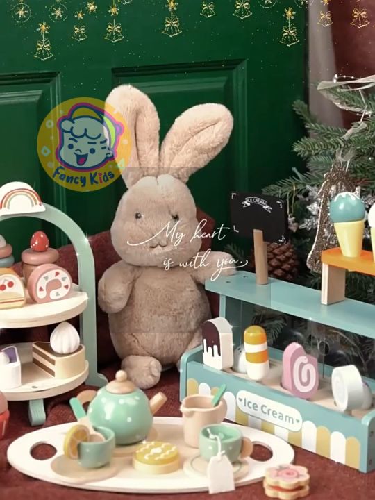 Wooden Tea Set Toy/Cake and Ice Cream Dessert High tea set/Kitchen ...