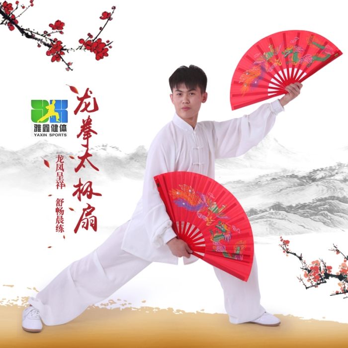 Yaxin Tai Chi Fan Kung Fu Paired Fans Left and Right Hand Dragon and ...