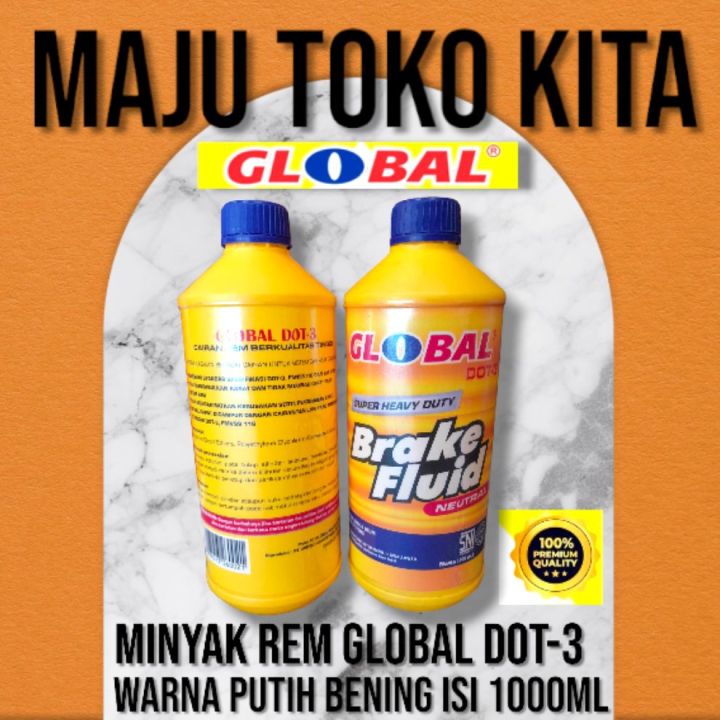 1 Botol Minyak Rem Global Dot 3 Neutral Putih Bening Isi 1000ml ...