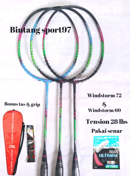 raket badminton lining windstorm 72 raket badminton li ning windstorm ...