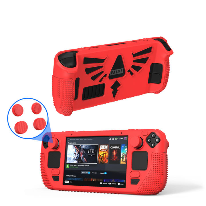 เคสซิลิโคนสำหรับเครื่องเล่นเกม Steam Deck ที่ครอบที่จับกันลื่นแบบนิ่ม