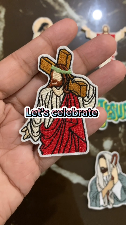 Fully Embroidered Jesus Patch Stickers Iron patches Cloth Patch DIY ...