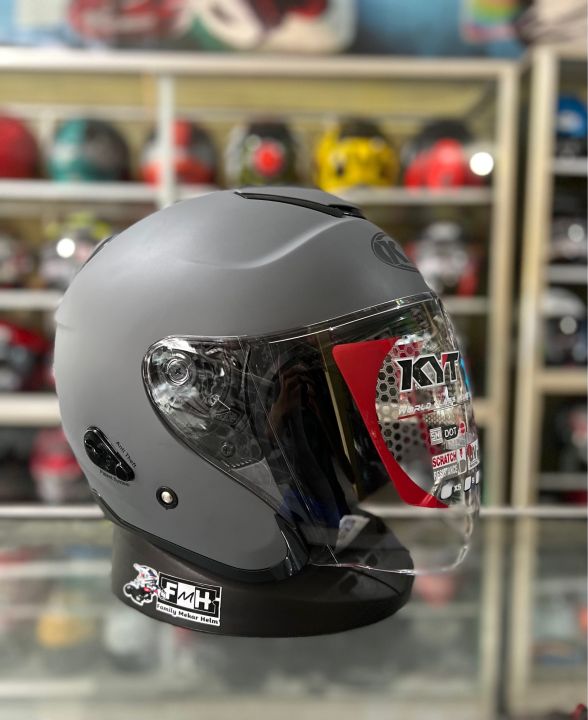 HELM KYT KYOTO R SOLID GORILLA GREY DOF HELM HALF FACE ORIGINAL KYT ...