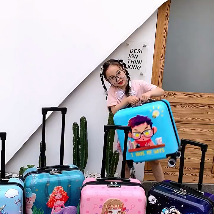 Tas 20 inch kids luggage cartoon rainbow unicorn cute children trolley ...