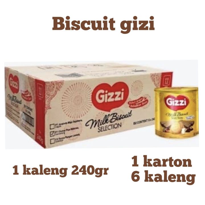 Biscuit gizzi 240gr 1 karton isi 6 kaleng kemasan baru | Lazada Indonesia