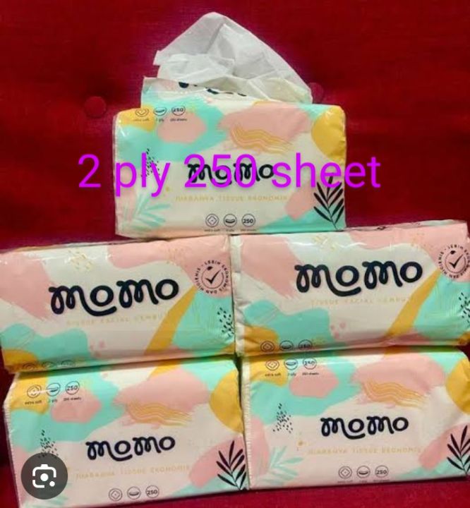 MURAH Tissue Facial MOMO 2 ply 250 sheet good quality | Lazada Indonesia