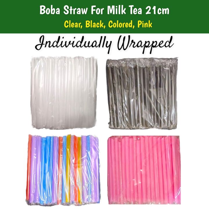 Boba Straw 21 cm Individually Wrapped (100 pcs per pack) | Lazada PH