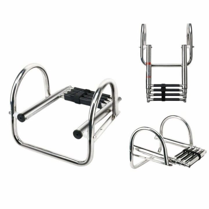Stainless Steel 4-Step Telescopic Ladder for Yachts & Pools - Polished ...