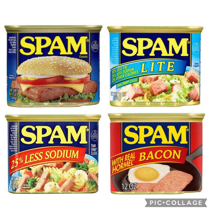 Spam 🇺🇸, 12oz Can, Classic, Lite, Less Sodium, Bacon (Made in USA ...