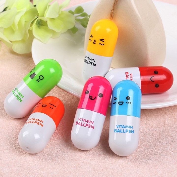 Vitamin Ballpen Mini Small Pen Gift Pen School Cute Emoji Pen Capsule ...