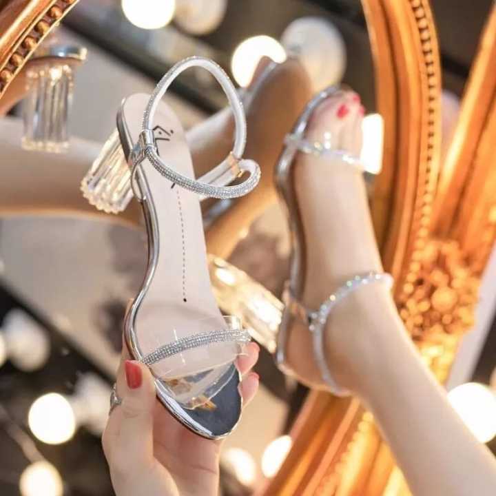 AURORA STORE - FELICEA Heels Sepatu Kaca Hak Tinggi Sandal Heel Fashion ...