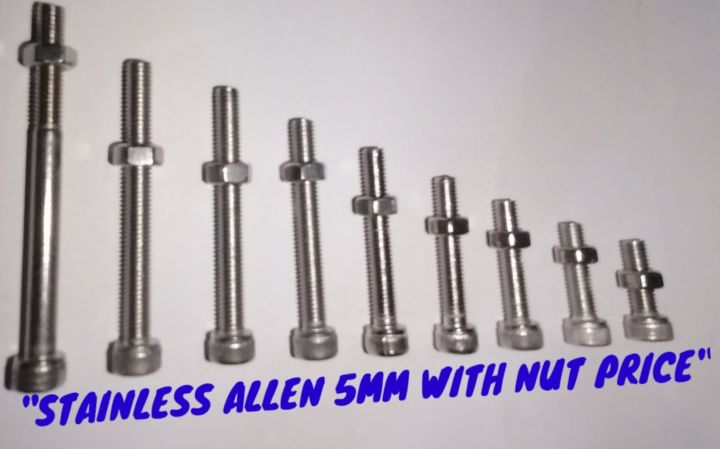 STAINLESS ALLEN 5MM WITH NUT PRICE PER TWO PCS! | Lazada PH