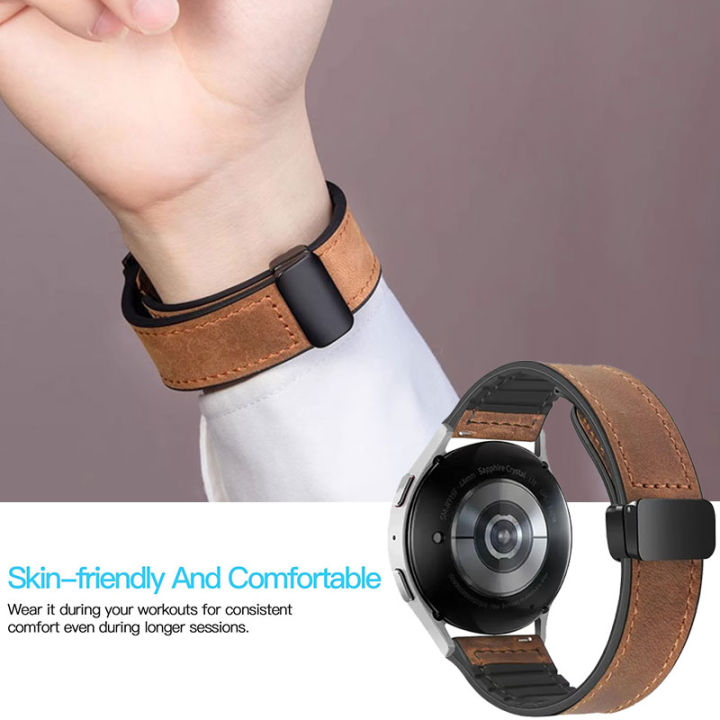 Magnetic Buckle Leather Silicone Strap For Huawei Watch GT 4 46mm 41mm ...