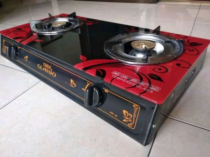 kompor kaca prima glasio 2 tungku | Lazada Indonesia