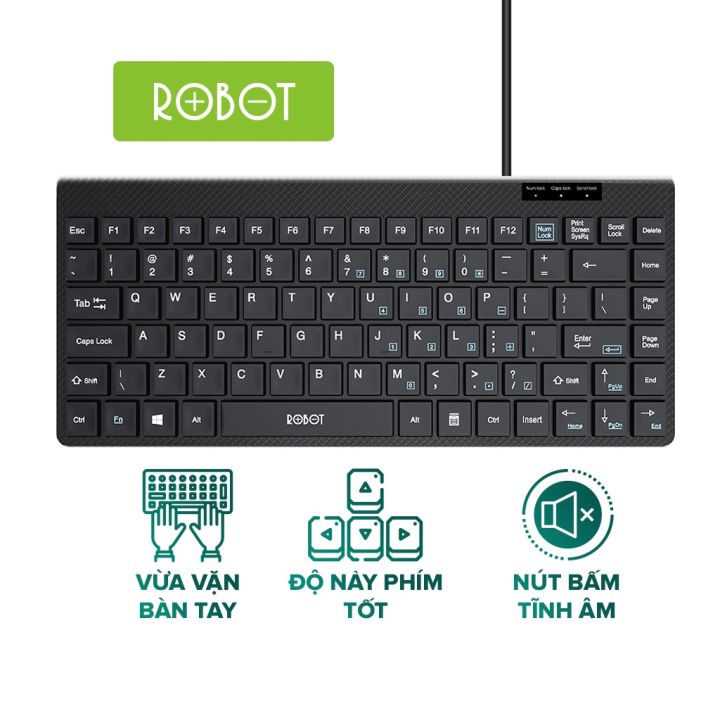 [Bảo Hành 12 Tháng] Bàn Phím Có Dây ROBOT RK10 (Đen) - Kiểu Dáng Mini ...