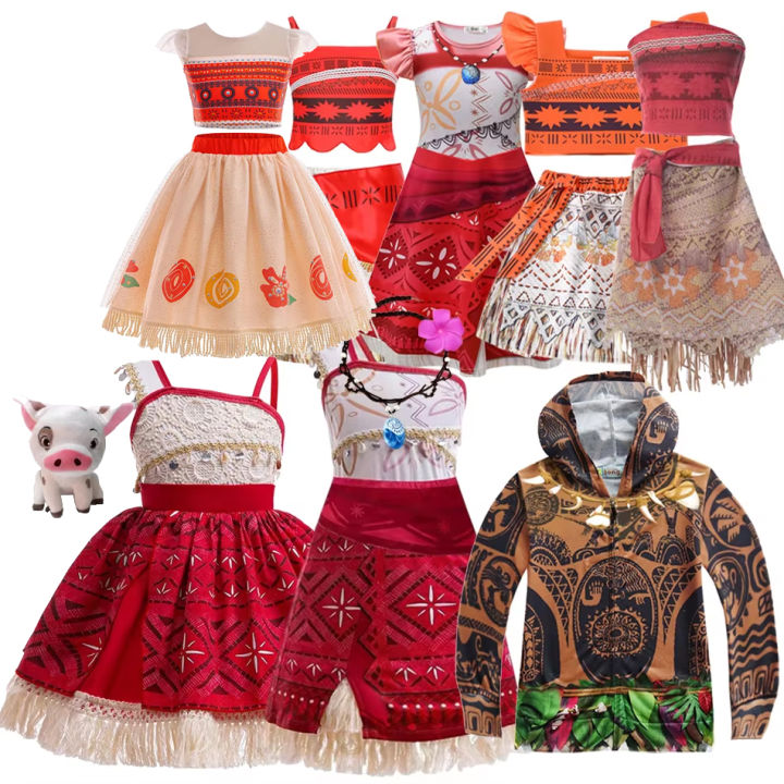 2024 New Movie Moana 2 Girl Dress Halloween Party Costume Princess ...