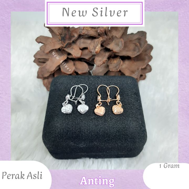 Anting Gantung Love Ukir , Perak Asli 925 | Lazada Indonesia