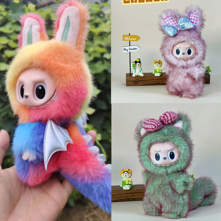 For/Cloth In Stock Labubu Rainbow Tie Dye Angel Wing Clothes Diy ...