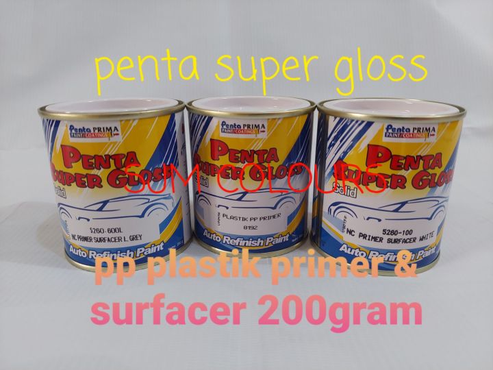 CAT PENTA SUPER GLOSS PP PLASTIK & PRIMER EPOXY SURFACER WHITE & GREY 1 ...