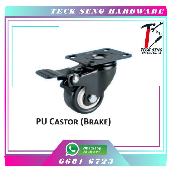 PU Heavy Duty Castor Wheel Trolley Furniture Caster Rubber Industrial ...