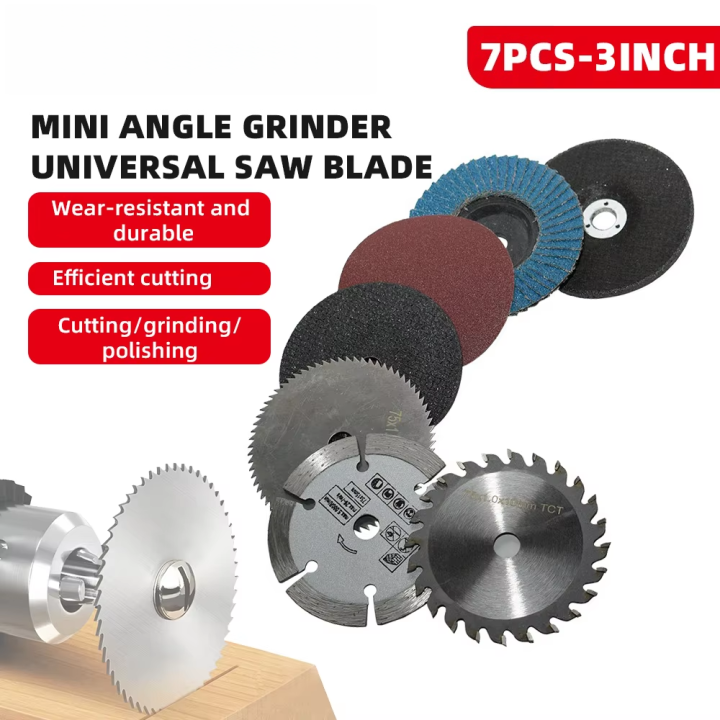 7pcs 3 Inch Cutting Disc Flap Discs Set Angle Grinder Wheels Grinding Blade Sanding Discs Wood ...