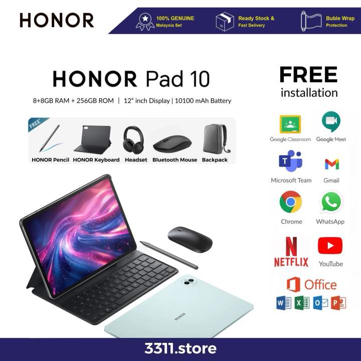 HONOR Pad 10 (8+8)GB RAM + 256GB ROM | Tablet Kerja Office | drawing ...