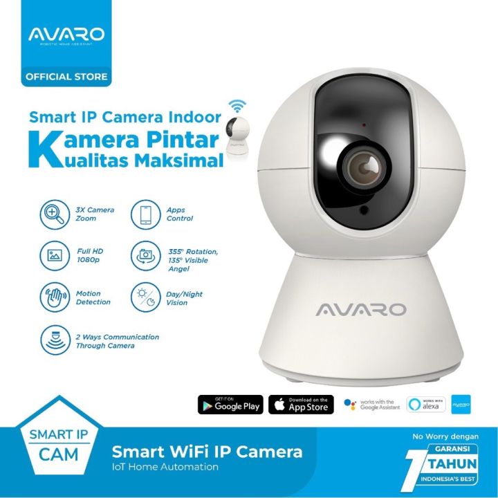 CAMERA CCTV AVARO Smart Indoor PTZ IP Camera Wifi IoT Home Automation | Lazada Indonesia