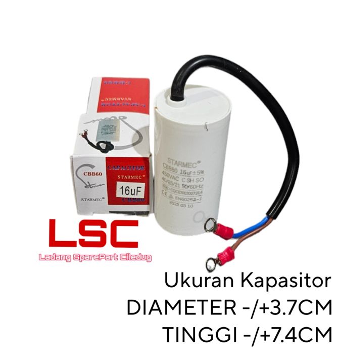 Capasitor Pompa Air 16 Uf Kapasitor Jet Pump 16uf Bulat Jetpum Jet pam ...