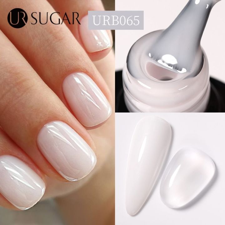 UR SUGAR 7ml Glitter Rubber Base Gel Aurora Chameleon Pink Gold Flakes ...