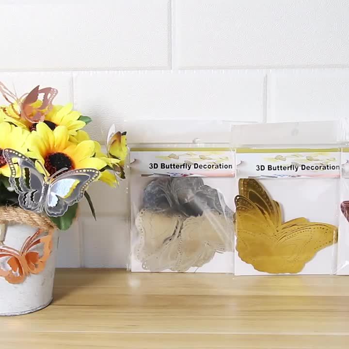 Pelekat Dinding Rama-Rama Berongga 3D Rama-rama Kertas Berongga Tiga ...