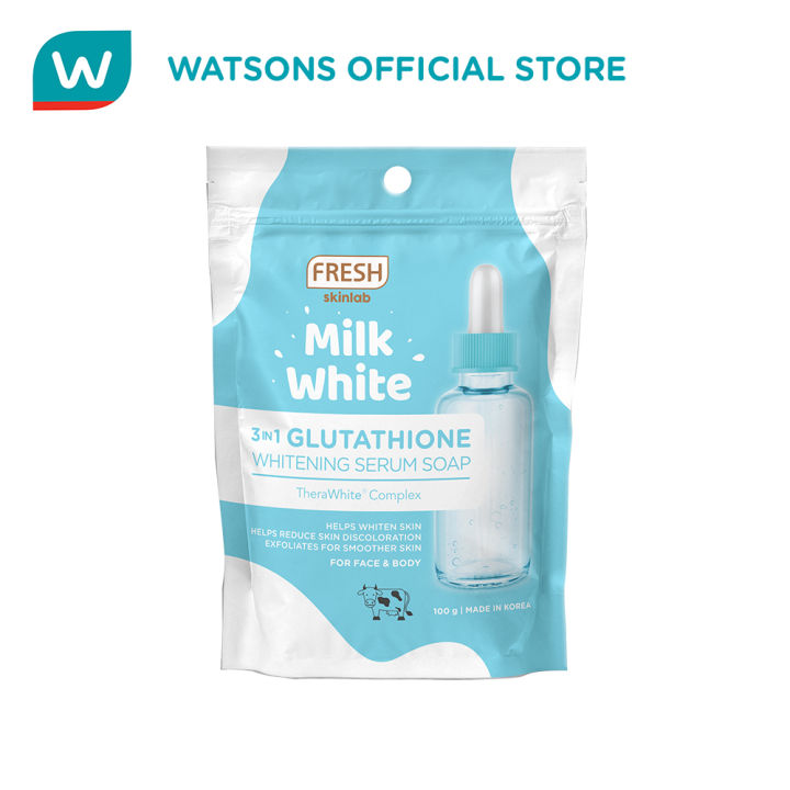 FRESH Skinlab Milk White 3 in 1 Glutathione Whitening Serum Soap 100g ...