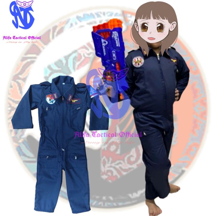 Kostum Pilot Anak Penerbang Navy Wearpack Anak Warna Navy Baju Profesi ...
