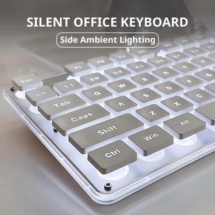 EWEADN V3 Mechanical feel wireless and BT Keyboard, 104 Keys Full Size ...