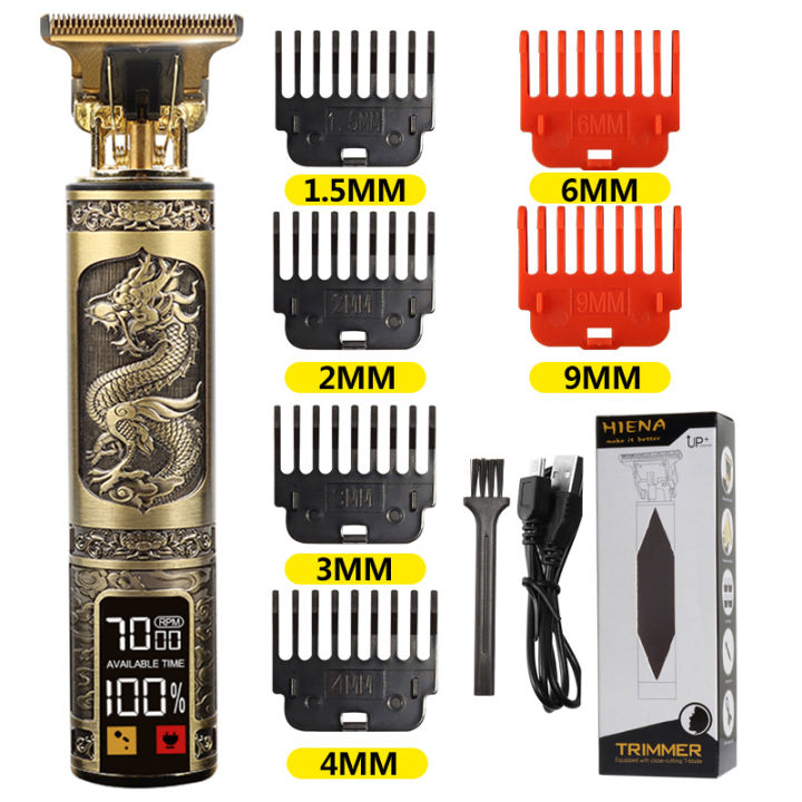 USB Electric LCD Hair Clipper Trimmer All In One Gold Light Head ...