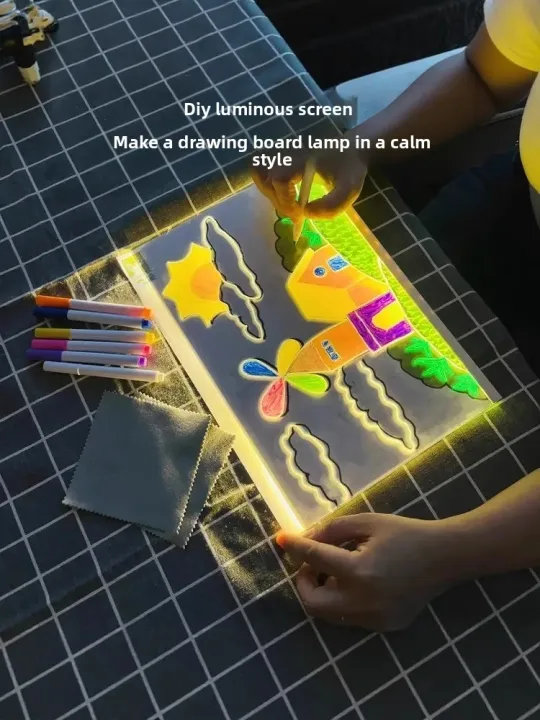 LOOM LUXE | Light-up Night Glow Magic Drawing Board with Erasable ...