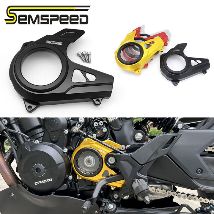 SEMSPEED Motorcycle CNC Side Chain Guard Transmission Sprocket Cover ...